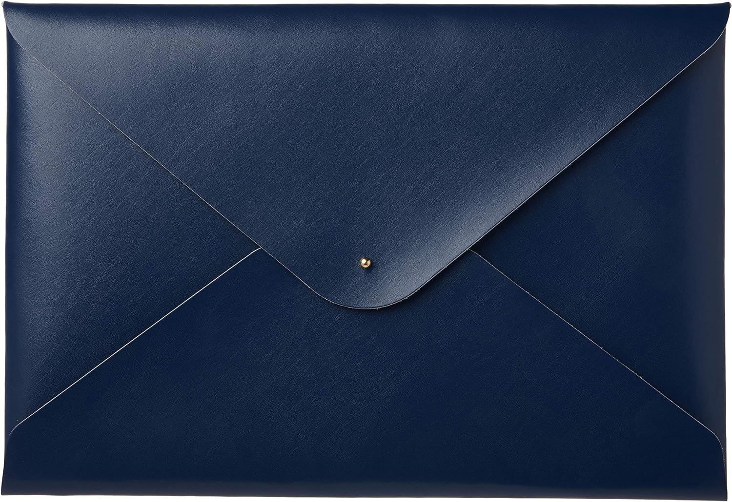 Paperthinks Recycled Leather Document Folder Navy Blue | brandnode.com ...