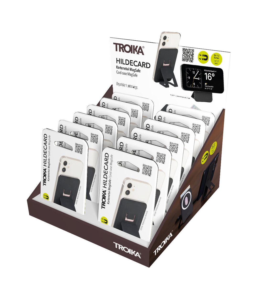 Troika Cardboard Counter Display 12 HILDECARD MagSafe Card Cases ...